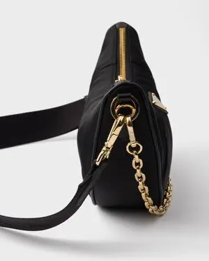 Prada Re-nylon Demi-lune Shoulder Bag With Chain Strap