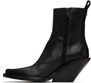 ANN DEMEULEMEESTER Grained Calfskin Zip Up Ankle Boots