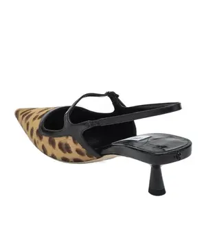 JIMMY CHOO Didi 45 Slingback In Leopard Print Pony Skin - Black
