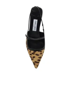 JIMMY CHOO Didi 45 Slingback In Leopard Print Pony Skin - Black