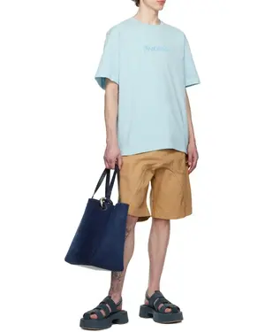 J.W.ANDERSON Logo-embroidered Cotton Shirt - Light Blue