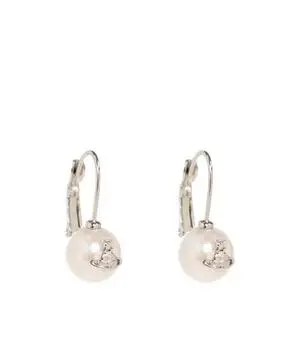 VIVIENNE WESTWOOD Logo-embossed Pearl Drop Earrings - Red