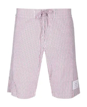 Thom Browne Striped Drawstring Swimming Shorts - White