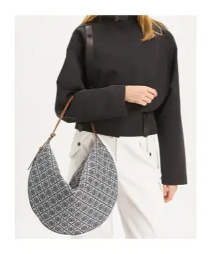 Tory Burch T Monogram Balloon Bag - Gray