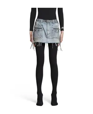 Balenciaga Cagole Mini Denim Skirt
