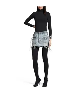 Balenciaga Cagole Mini Denim Skirt