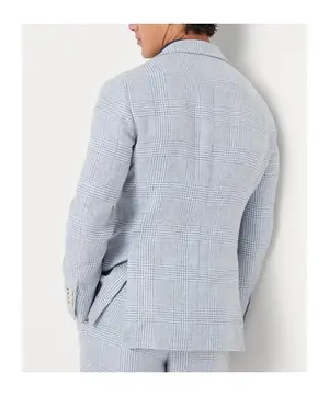 Brunello Cucinelli Checked Buttoned Blazer - Sky-blue