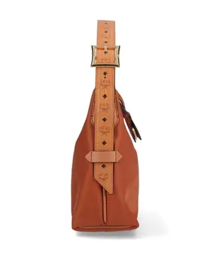 Mcm Aren Logo Plaque Shoulder Bag - Brown