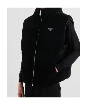 Prada Hooded Technical Fabric Down Vest