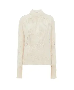 Chloé Chunky Distressed Jumper - White