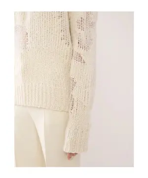 Chloé Chunky Distressed Jumper - White