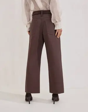 Brunello Cucinelli Belted Cotton Trousers