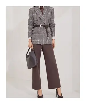 Brunello Cucinelli Belted Cotton Trousers