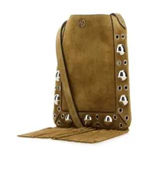 Valentino Garavani Vlogo Signature Fringed Shoulder Bag