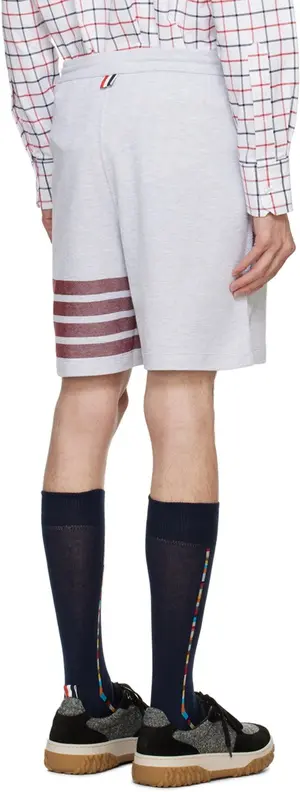 Thom Browne Four-bar Stripe Drawstring Track Shorts