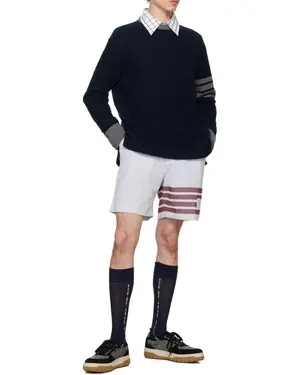 Thom Browne Four-bar Stripe Drawstring Track Shorts