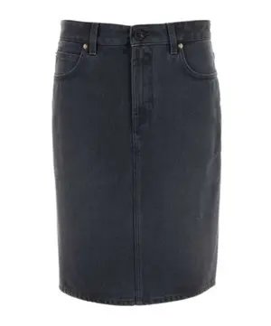 Miu Miu Denim Skirt With Back Slit Detail