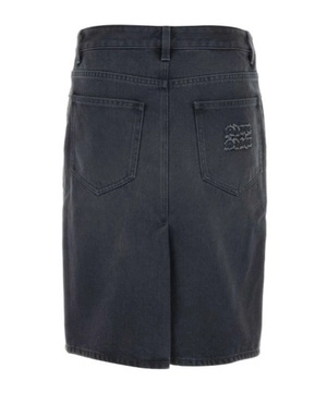 Miu Miu Denim Skirt With Back Slit Detail