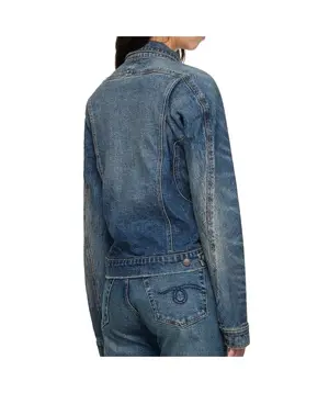 R13 Skinny Wrap Around Denim Trucker Jacket