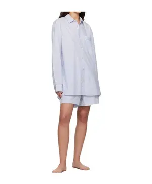 TEKLA Striped Pajamas - White