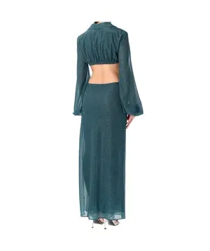 Oseree Long Sleeve Cut-out Maxi Dress