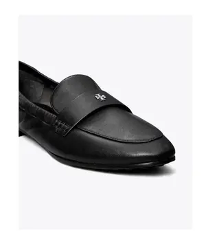 Tory Burch Logo Plaque Ballet Loafers - Black
