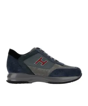 Hogan Interactive Lace-up Sneakers With H-shaped Detailing - Black