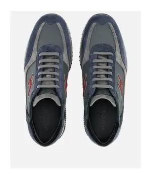 Hogan Interactive Lace-up Sneakers With H-shaped Detailing - Black