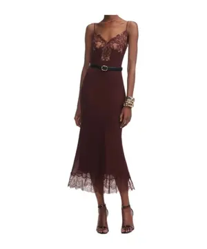 SELF-PORTRAIT Lace-embellished Slip Dress