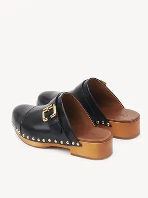 Chloé Studded Buckle Clogs - Black