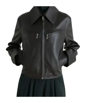 LEMAIRE Boxy Leather Blouson - Mocha