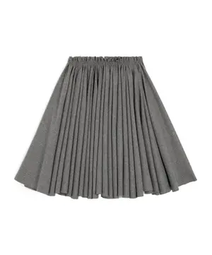 AMI Paris Ami Paris Elastic Waist Midi Corolla Skirt Gray