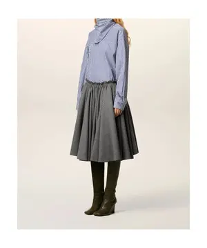 AMI Paris Elastic Waist Midi Corolla Skirt