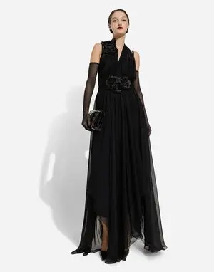 Dolce & Gabbana Floral Embellished Chiffon Gown