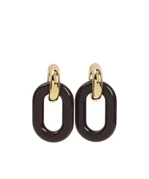 Marni Link Hoop Earrings - Black
