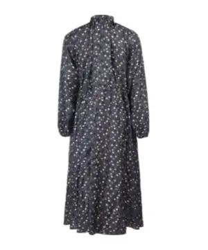 Max Mara Long Sleeve Dress With Graphic Pattern And Stand-up Collar