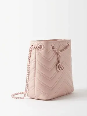 Gucci Gg Marmont Nano Bucket Bag - Pink