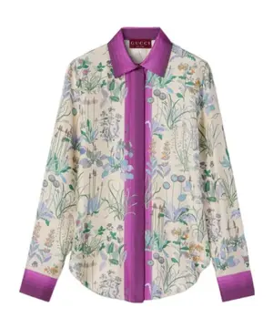 Gucci Printed Silk Twill Shirt