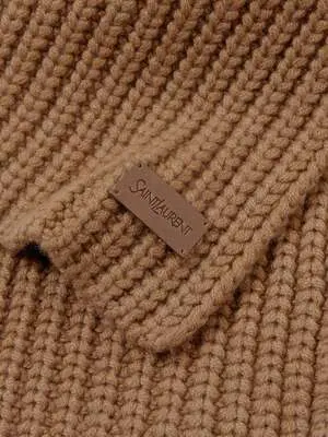 Saint Laurent Appliquéd Ribbed Cashmere Scarf
