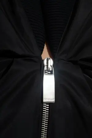 Off-White Ruched Puff-sleeved Dress