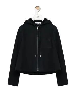 Loewe Shearling Zip-up Hooded Jacket