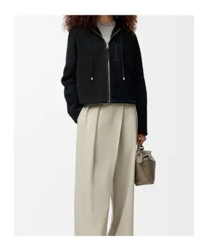 Loewe Shearling Zip-up Hooded Jacket