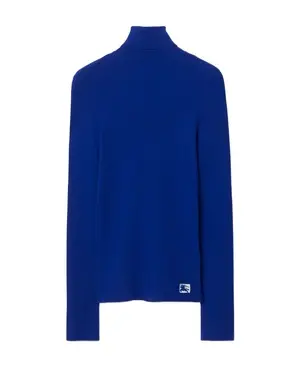 Burberry Equestrian Knight Roll-neck Knitted Jumper - Blue