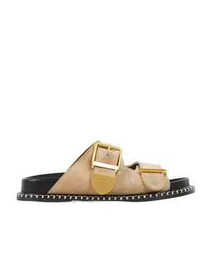 Chloé Buckle-detailed Open-toe Slip-on Sandals - Nude