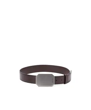 Miu Miu Logo Engraved Buckle Fastened Belt - Black