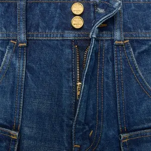 Celine Kitty Shorts In Dark Wash Denim