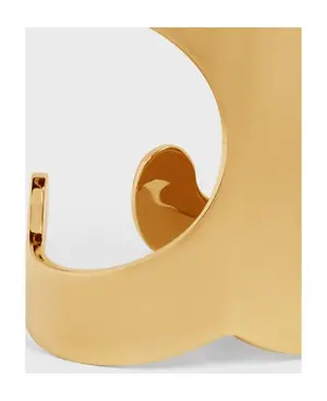 Celine Triomphe Shadow Cuff In Brass With Gold Finish