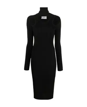 Coperni Cut-out Ribbed-knit Midi Dress