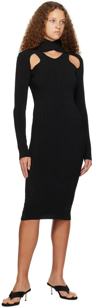 Coperni Cut-out Ribbed-knit Midi Dress