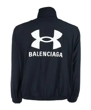 Balenciaga Logo Printed Zip-up Windbreaker